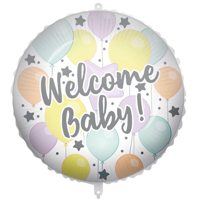 Folieballong Welcome Baby ø: 46 cm | Obs.no