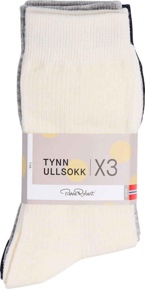 Pierre Robert tynn ullsokk 3-pk barn | Obs.no