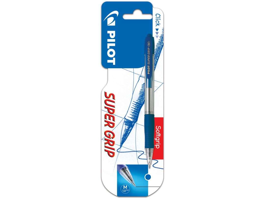 Pilot Supergrip M kulepenn, blå | Obs.no