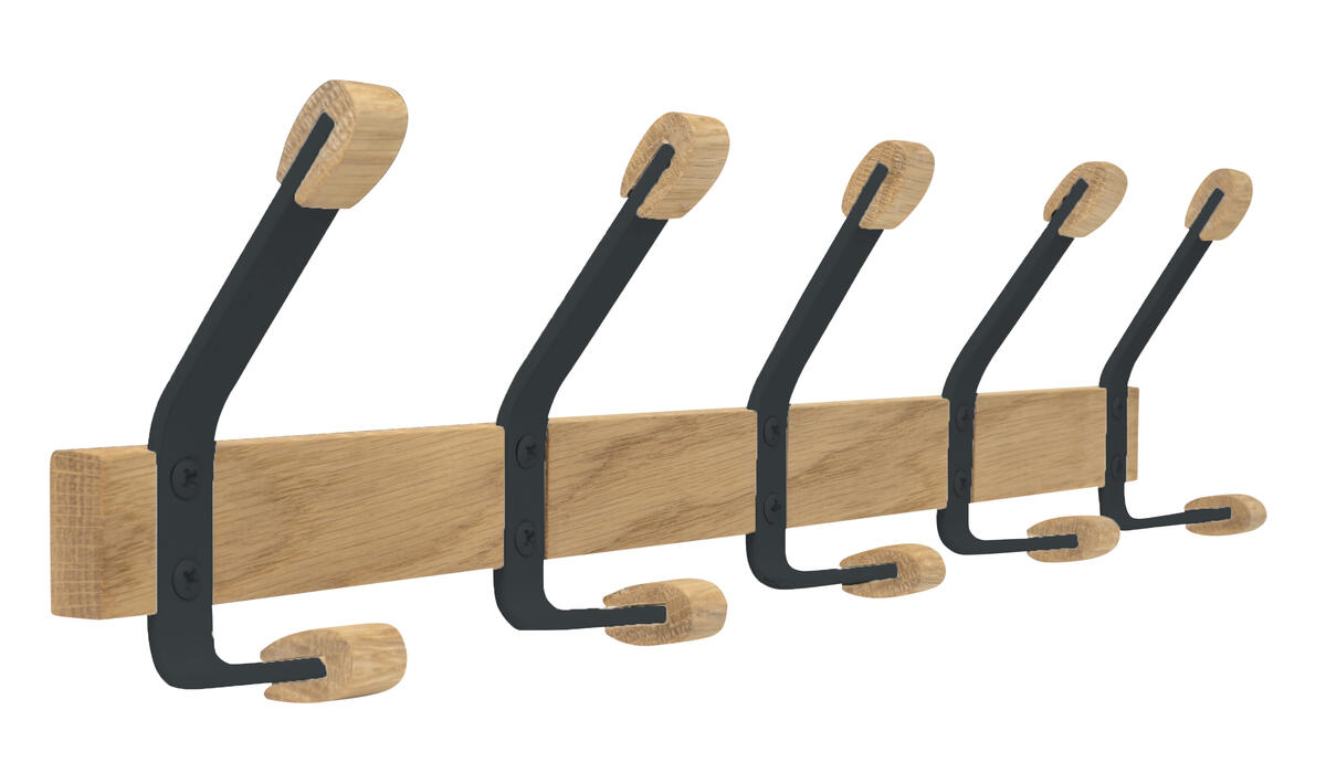 Home-it bøk/sort 5 knaggrekke | Obs.no