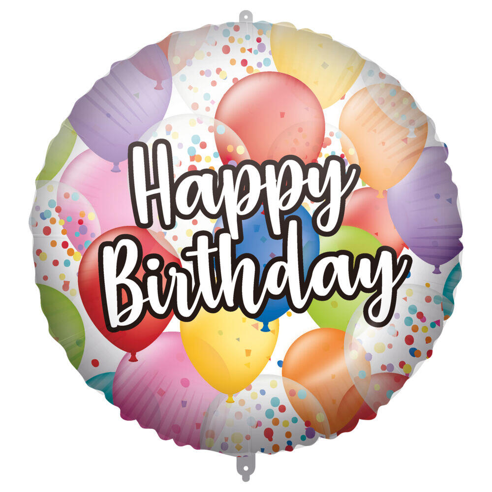 Folieballong Happy Birthday ø: 46 cm | Obs.no